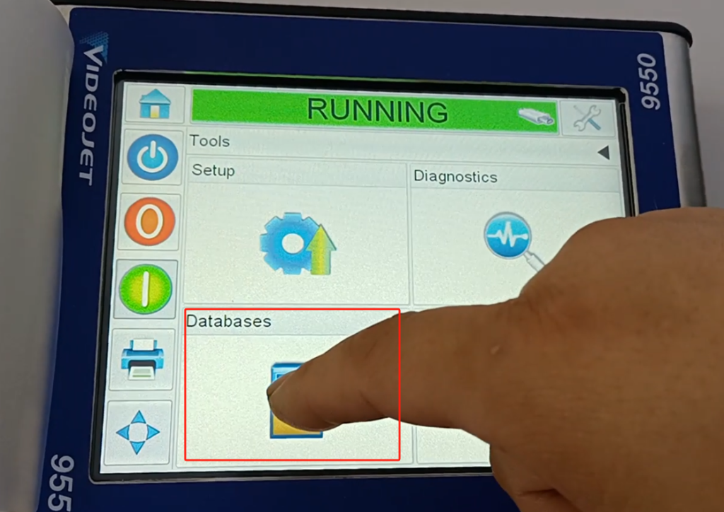 Editing and insertion of Videojet 9550 labeling machine information ...