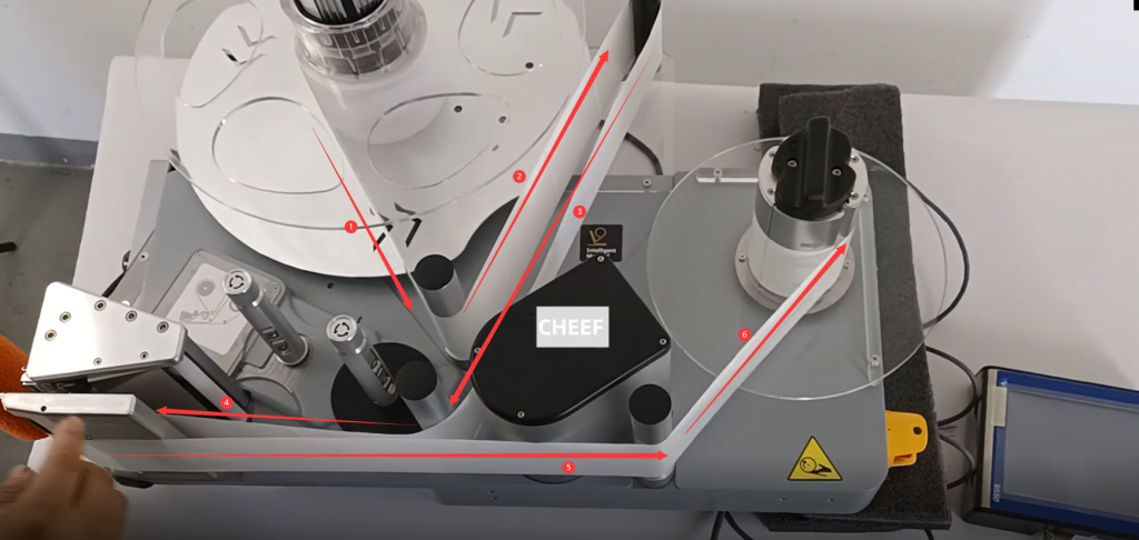 How is the Videojet 9550 sticker label and carbon tape installed ...
