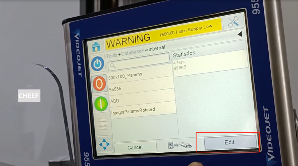 Videojet 9550 marking machine information on how to delete the ...
